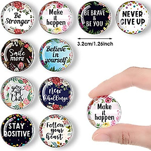 10 Pieces Inspirational Fridge Magnets Motivational Quote Magnets Glass Refrigerator Whiteboard Magnets for Classroom Office Home Locker Cabinet Dishwasher Photo Decor Supplies (Charming Pattern)