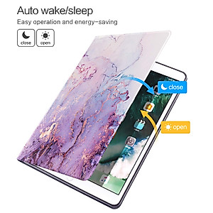 Vimorco Case for ipad 9.7 Inch 5th/6th Generation 2017 2018 /Ipad air 1/ Ipad Air 2 with Auto Wake/Sleep, Premium Leather Folio Stand Cover, Purple Marble