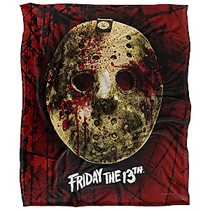 Friday The 13th Blanket, 50"x60", Bloody Mask, Silky Touch Super Soft Throw Blanket