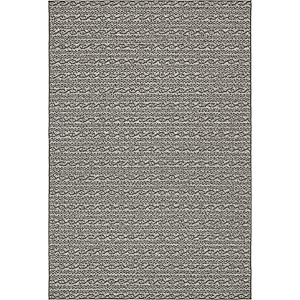 Unique Loom Modern Collection Distressed, Stripes, Helix, Vintage, Indoor and Outdoor Area Rug, 6 ft x 9 ft, Gray/Light Gray