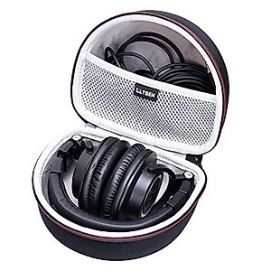 LTGEM Storage Travel Protective Carrying Case for Audio-Technica ATH-M50X/M30x/M20X/M20xBT/M40x/M50xBT2/M60X/M70X/ATH-M50xSTS XLR Professional Studio Monitor Headphones(Black+Grey)