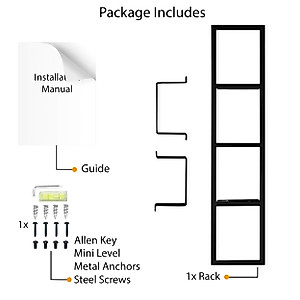 YouHaveSpace CD DVD Storage Shelf for Wall, 34 Inch Cube Storage Media Shelf and Video Game Organizer, Metal Black Wall Shelf