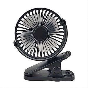 ANYPOWK Mini Clip on Fan, 4 Inches - 2500mAh Rechargeable Battery Operated Stroller Fan, Personal Fan for Bed, Baby Stroller, Outdoors, Car Seat, Gym - Black