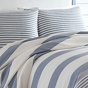 Nautica - Queen Duvet Cover Set, Cotton Reversible Bedding with Matching Shams, Mediterranean Inspired Home Decor for All Seasons (Fairwater Blue, Queen)