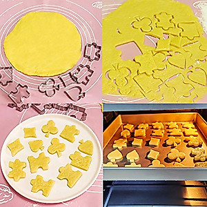 SurgeHai Cookie Cutters Set, 8PCS Poker & Puzzle Shapes Stainless Steel Metal Biscuit Molds Mini Cutters for Kitchen Baking