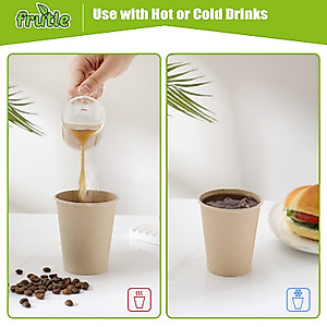 FRUTLE Paper Cups 12 OZ Coffe Cups-Paper Cups for Hot Beverages-Disposable Coffee Paper Cups -Unbleached Hot Cups-Everyday Use Parties Commercial Settings 160Pack