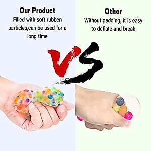 ALMAH Stress Balls for Adults and Kids (4 Pack), Squishy Balls with Water Bead, Squeeze Ball to Relax, Focus, Decompress, Anxiety Relief, for Autism ADHD and More