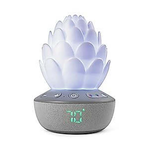 Skip Hop Baby Sound Machine, Cry Activated, Succulent Glow Soother, Grey White