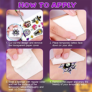 Sixberry Glitter Halloween Temporary Tattoos for Girls, 20 Sheets Glow in the Dark Tattoo Stickers for Kids Women Men Halloween Cosplay Costume Accessories Party Favor Decorations Supplies