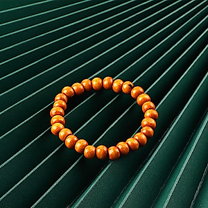 MILAKOO 6 Pcs 8mm Natural Wood Beads Bracelet for Men Women Lava Rock Bracelet for Oil Diffuser