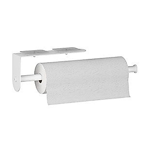 Paper Towel Holders,Paper Towels Rolls - for Kitchen,Paper Towels Bulk- Self-Adhesive Under Cabinet,Both Available in Adhesive and Screws,Stainless Steel Paper Towel Holder-White