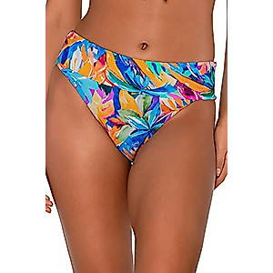 Sunsets Hannah Foldover High Waist Women's Swimsuit Bikini Bottom, Alegria, 16