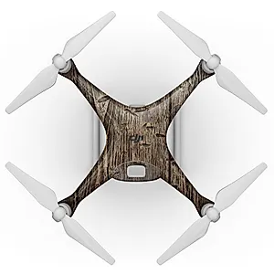 Design Skinz Design Skinz Rough Textured Dark Wooden Planks Full-Body Wrap Decal Skin-Kit Compatible with The Drone DJI Phantom 4 Pro