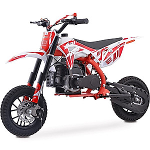 MotoTec Villain 52cc 2-Stroke Kids Gas Dirt Bike Red