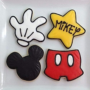 5PCS Mickey Mouse Cookie Cutters, Mickey Minne Mouse Shapes Themed Biscuits Molds Stainless Steel Metal Cutter for Kids Birthday Party Holidays Baby Shower