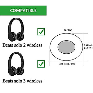 Replacement Ear Pads Ear Cushion Kit Memory Foam Earpads Compatible with Beats Solo 2 Solo 3 Wireless Headphones with Soft Protein Leather (Red)