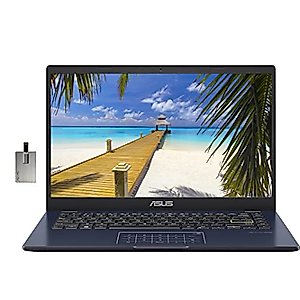 ASUS 2022 14" HD Laptop, Intel Celeron N4020 Processor, 4GB RAM, 128GB eMMC Flash Memory, Intel HD Graphics 500, HD Webcam, Windows 11 Home, Star Black, 32GB SnowBell USB Card