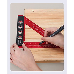 200mm Aluminum Alloy Carpenter Square Triangle Ruler Woodworking Precision Hole Positioning Square