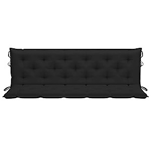 INLIFE Cushion for Swing Chair,6ft Fabric Swing Replacement Cushion Weather-Resistant Outdoor Patio Swing Cusion with Backrest for Swings,Garden Benchs,Loveseat Cahir Black