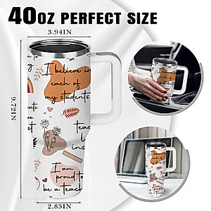 Teacher Gifts for Women, Teacher Daily Affirmations Tumbler 40 OZ, Teacher Appreciation Week Gifts, Teacher Cup, Teachers Gifts Ideas for Birthday Christmas Graduation Back to School Appreciation Mug