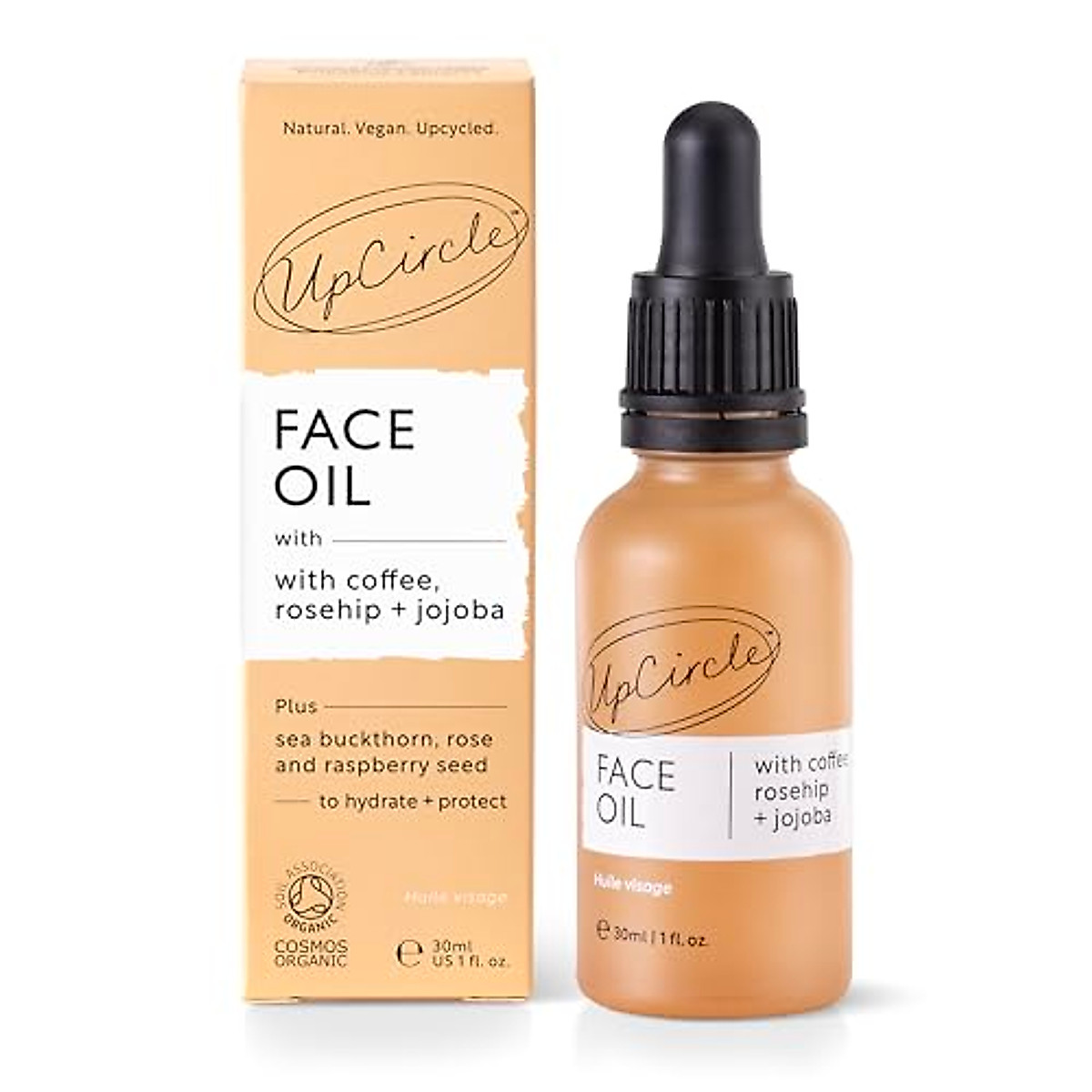 UpCircle Organic Face Serum With Coffee Oil 1oz - Vitamin C, Rosehip Oil Fades Dark Spots + Sea Buckthorn Keeps Skin Supple - Natural Hydrating Facial Oil - Vegan + Cruelty-Free
