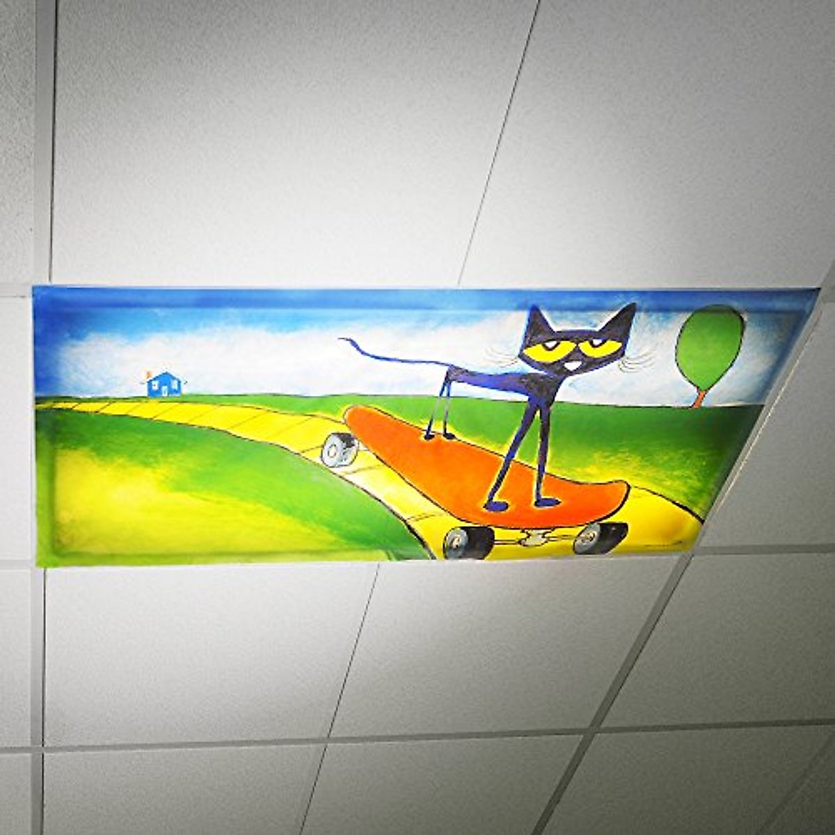 Educational Insights The Original Pete the Cat Decorative Light Filters 3-Pack, Reduce Glare & Flicker, Easy Setup for Office, Hospitals, Home & Classrooms