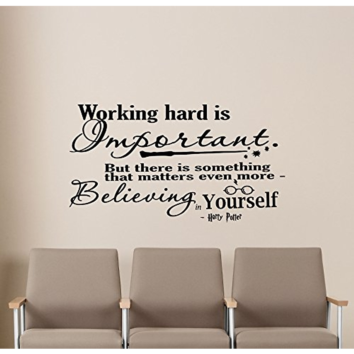Working Hard Is Important But There Is Something That Matters Wall Decal Quote Lettering Movie Poster Stencil Vinyl Sticker Playroom Nursery Wall Art Baby Kids Room Wall Decor Removable Mural 13