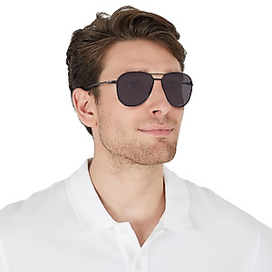 Oakley Men's OO6050 Contrail TI Aviator Sunglasses, Satin Black/Prizm Grey Polarized, 57 mm