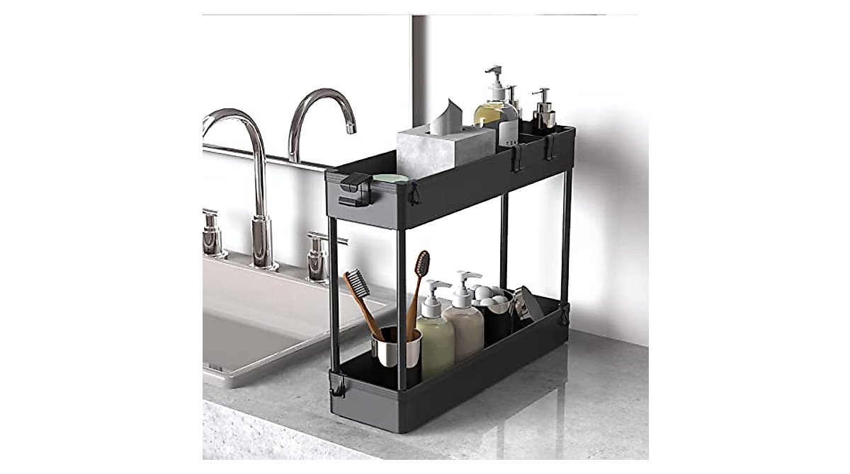 SPACELEAD Slim 4-Tier Rolling Storage Cart - Organize Small Spaces