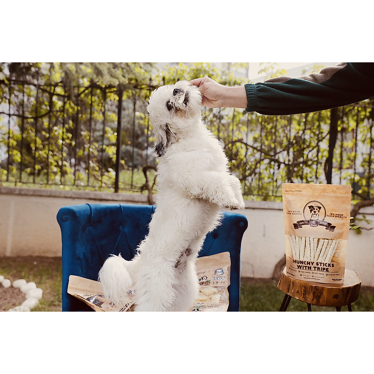 RAKUN Munchy Sticks with Tripe - All-Natural- Bully Sticks for Dogs - 100% Rawhide -Treats Sticks - Nutritious Reward Sticks - High Protein Nutrition Supplement - Pack of 1(58 Count)