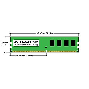 A-Tech 4GB (2x2GB) DDR2 800MHz UDIMM PC2-6400 CL6 1.8V DIMM Non-ECC Unbuffered Desktop RAM Memory Modules