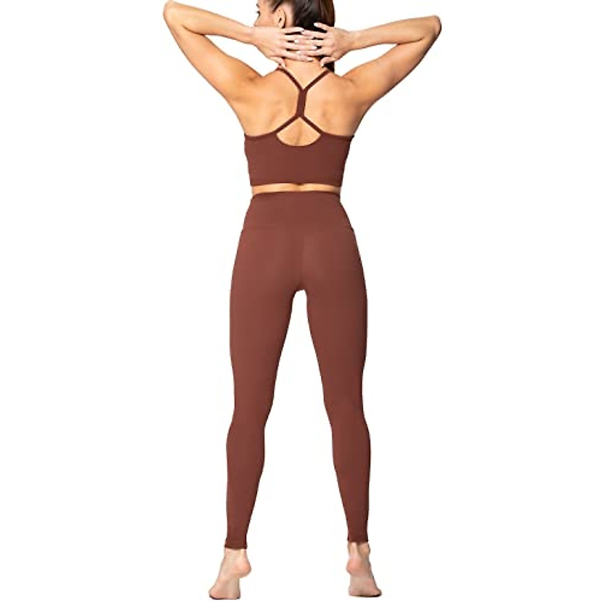 Sunzel Workout Leggings for Women, Squat Proof High Waisted Yoga Pants 4 Way Stretch, Buttery Soft 28" Inseam Wine Red Medium