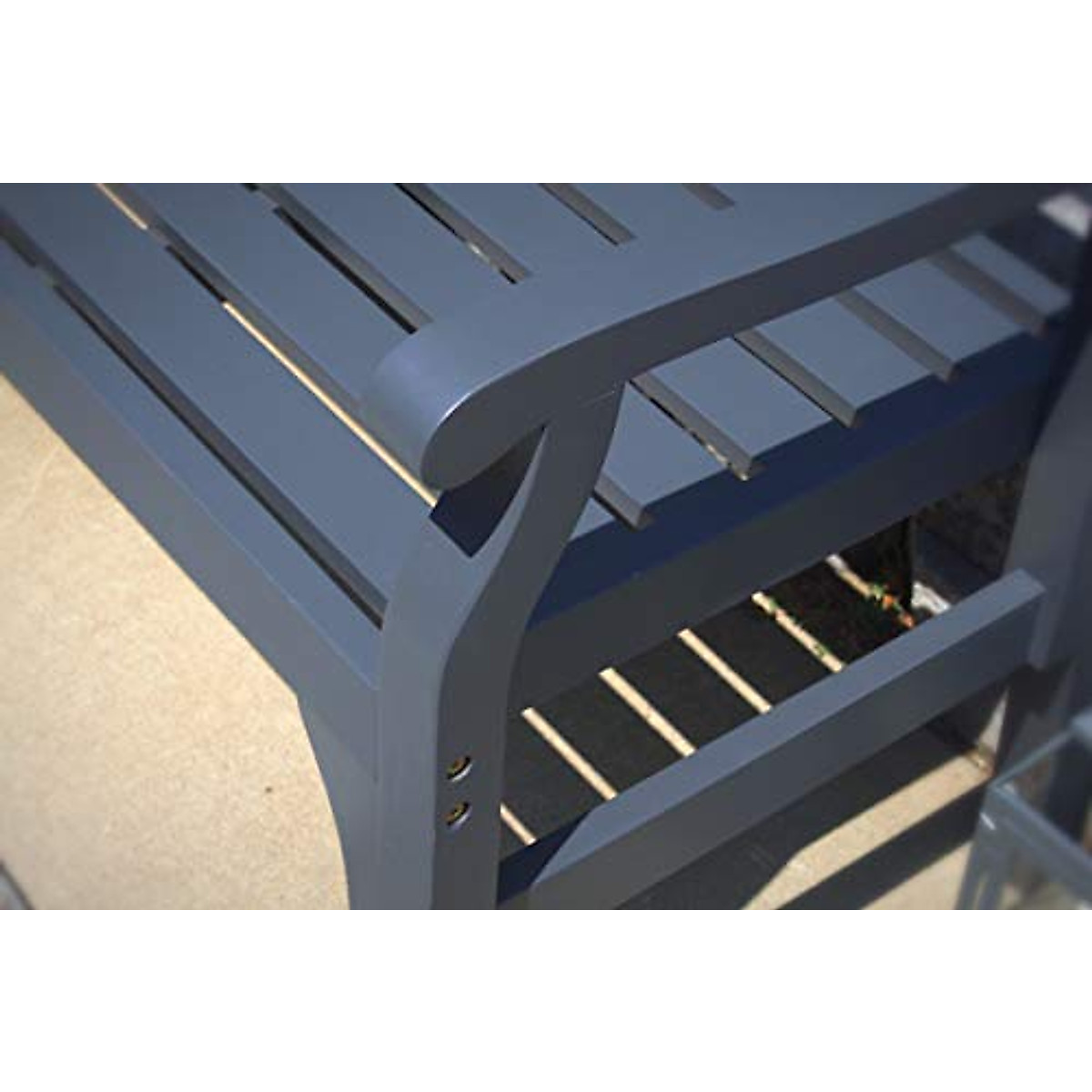 Pebble Lane Living All Weather Outdoor Exclusive Elegant Hardwood 2 Seater Bench, 48" L x 24" W x 35.5" H, Black