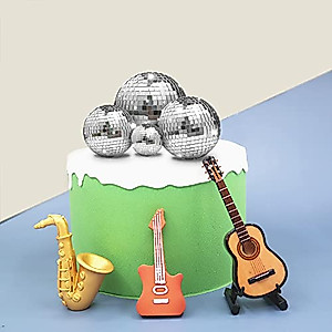 Newmemo 11pcs Disco Ball Cake Decoration Mirror Cake Topper 70's Disco Disco Ball Table Decorations Disco Ball Centerpiece Decor Dance Birthday 70s Theme Party