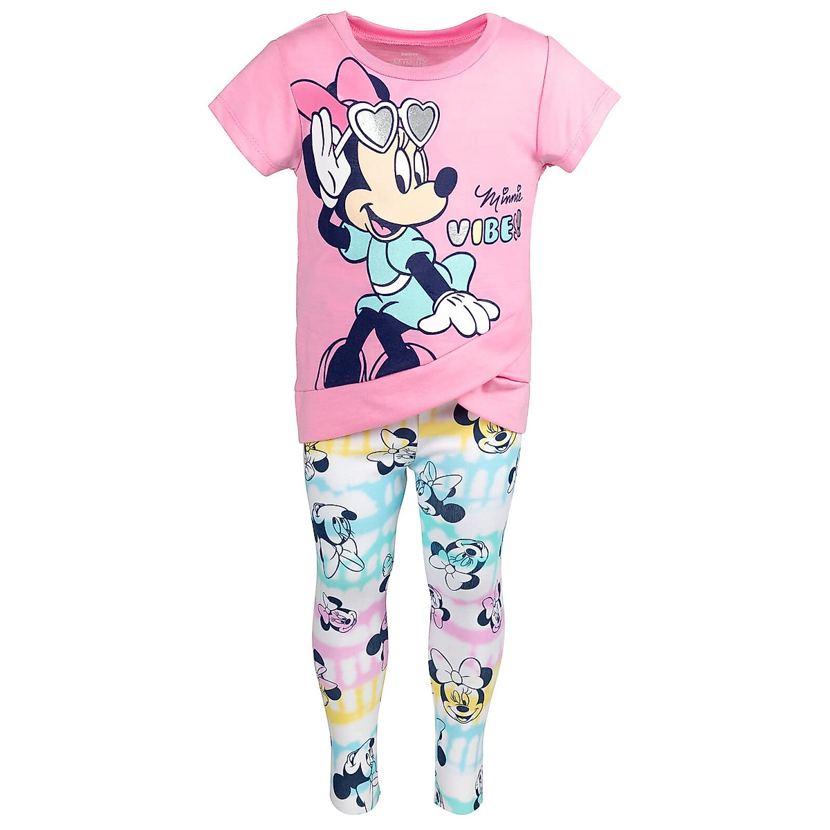 Disney Minnie Mouse Infant Baby Girls Graphic T-Shirt & Leggings Blue/Pink 24 Months