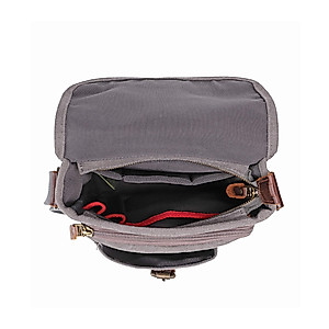 TSD Brand Valley Trail Canvas Crossbody Bag (Grey)