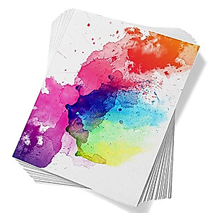 Paul Rubens 60 Sheets Watercolor Paper, Cold Press 50% Cotton&140lb /300gsm Acid-free Bulk White Paper for Artists, Students & Adults（7.68 * 5.31 inch）