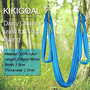 KIKIGOAL 2pcs Safety Daisy Chains Strong Climbing Strap Adjustable Nylon Strap Rope Yoga Pilates Stretching Straps (grey, 105cm * 1.5cm/41.34'x0.59")