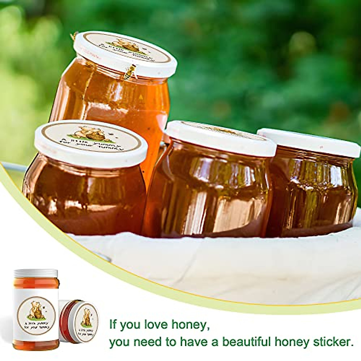 Stickers with A Little Yummy for Your Yummy 64 Pcs, 2 inches Stickers for Winnie The Pooh Stickers, Gift for Party Favors, Baby Shower, Honey Jar, Wedding Favors
