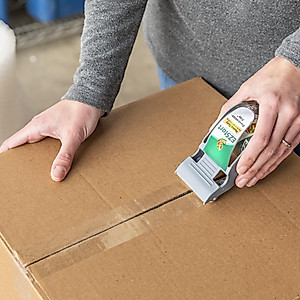 Duck EZ Start Packaging Tape, Single Roll with Dispenser, Clear Packing Tape for Mailing, Moving, Shipping & Storage, Quiet Easy Start Tape for Boxes & Shipping, 1.88 In. x 55.5 Yd. (1259457)