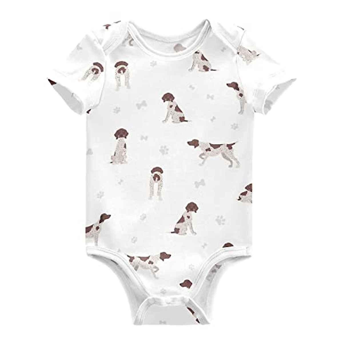 vvfelixl Baby Girls' Bodysuits German Shorthaired Pointer Short Sleeve Cotton Baby Clothes For Girls 0-3 Months Puppy
