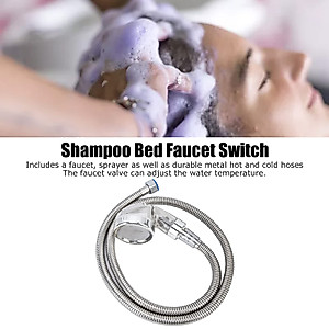 Pasamer Shampoo Chair Faucet Sprayer, Plating Salon Sink Faucet Sprayer Set with 120cm Sprayer Hose for Clubs, Beauty Salons, Barber Shops, SPAs, Shanryasx0cpm8fey