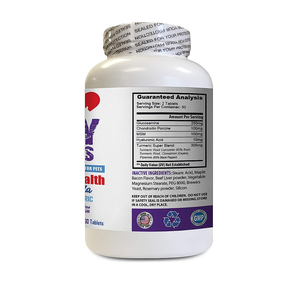 Dog Joint Supplement with tumeric - Pets Joint Health with Turmeric - Premium Ingredients - Healthy - Dog Turmeric Curcumin - 2 Bottles (120 Treats)