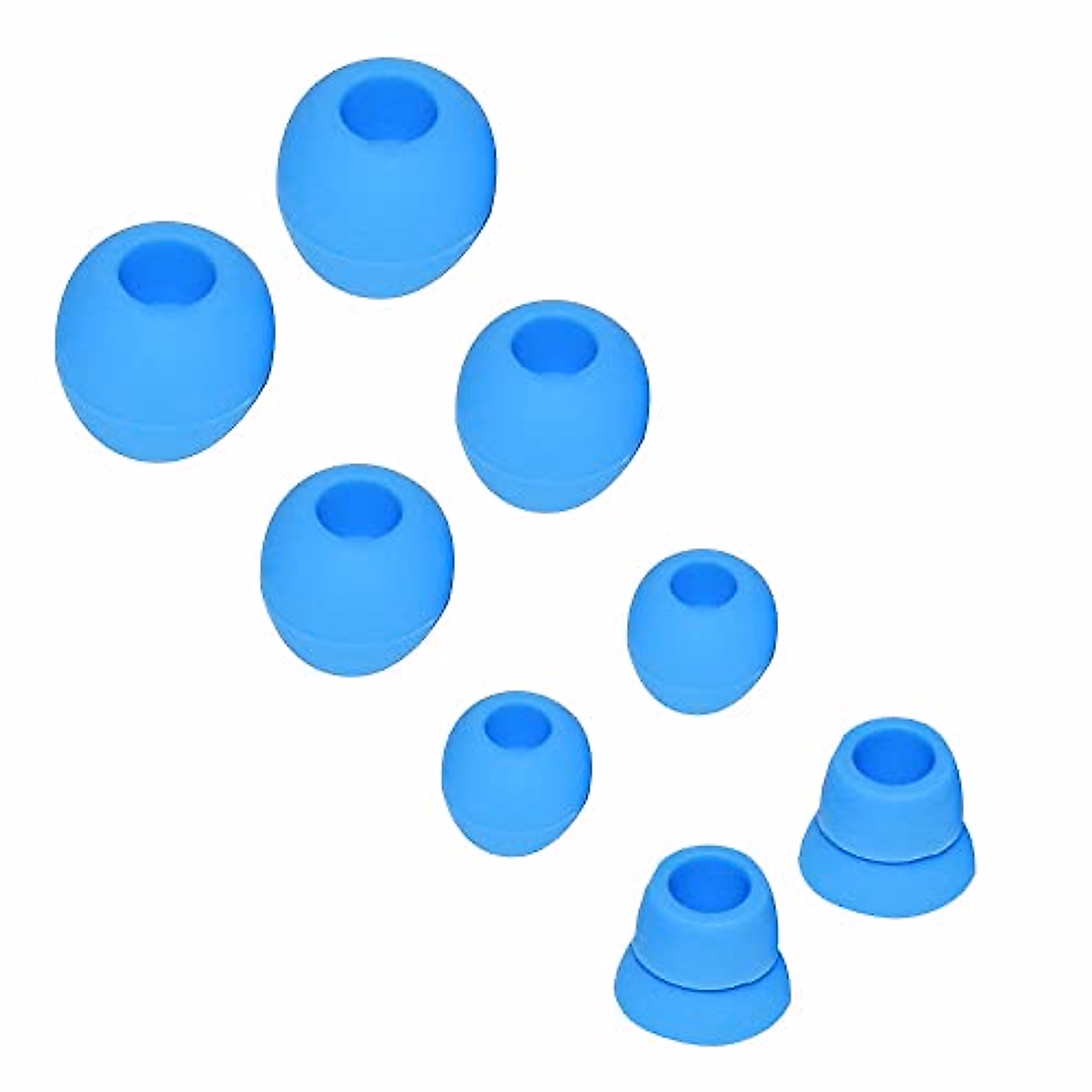 Aquelo 8pcs Replacement Silicone Earphones Earpads Earbud Tips for Beats Powerbeats2 Wireless Stereo Headphones - Small, Medium, Large, and Double Flange (Blue)