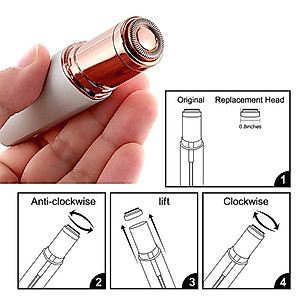 Replacement Heads for Finishing Touch Flawless Facial Hair Removal Shaver for Women, Rose Gold - Pack of 2