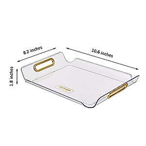 ANFENGLOU Bathroom Vanity Tray, Acrylic Bathroom Counter Organizer for Candle,Lotion Bottle, Cosmetics Perfume Organizer Skincare Organizers for Dresser (Clear)
