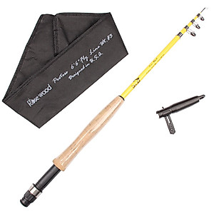 Rosewood 6'6'' Telescopic Fly Fishing Rod EVA Handle with Cork Handle Designed in USA Made in China (Cork Handle)
