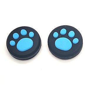 2 x Silicone Analog Controller Thumb Stick Joystick Grips Cap for Nintendo Switch NS/Switch Lite Controller Joy-Con ThumbStick Cute Cat Paw Claw (Blue)
