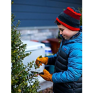 G & F Products 5013M JustForKids Kids Genuine Leather Work Gloves, Kids Garden Gloves, 4-6 Years Old