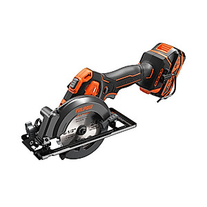 FIILPOW Mini Circular Saw Cordless 4-1/2", 20V Brushless Compact Hand Saw Wireless, 5500 RPM & 2.0Ah battery & Fast Charging, 3 Blades (24 TCT/80 HCS/60 DIAMOND) for Wood, Soft Metal and Tile